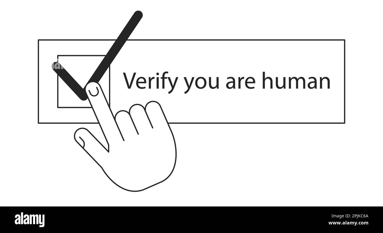 Human verification black and white concept vector spot illustration ...