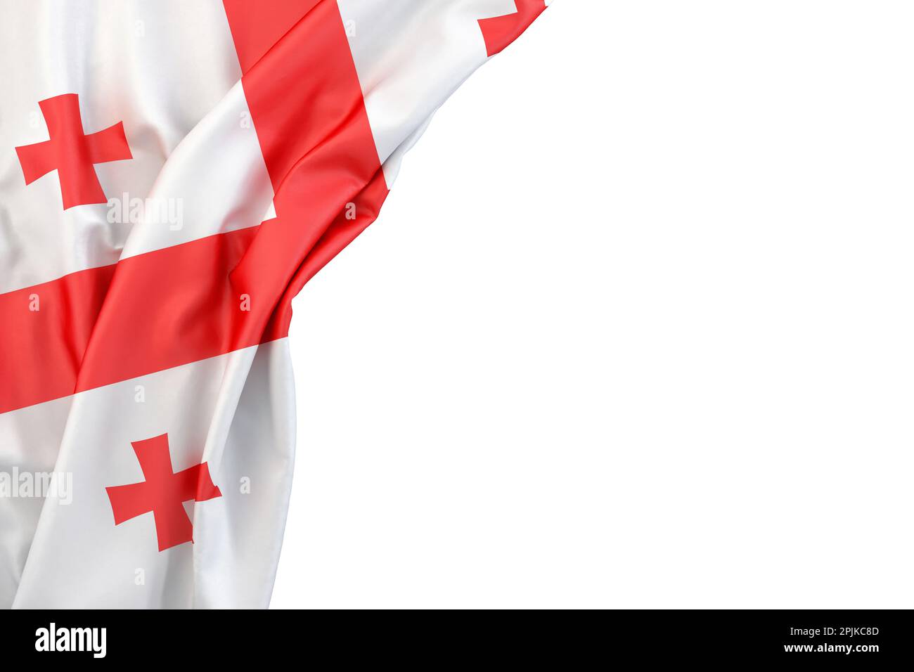 Flag of Georgia in the corner on white background. Isolated. 3D ...