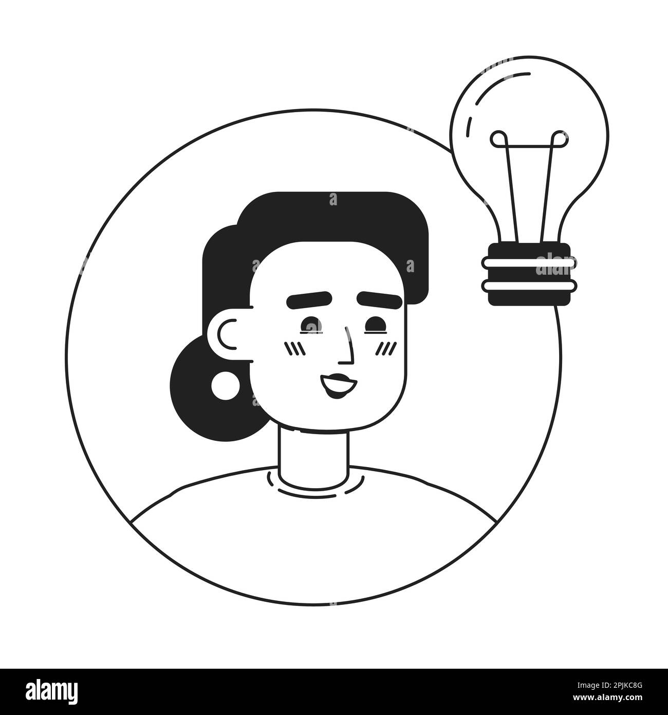 Avatar woman bulb light Black and White Stock Photos & Images - Alamy