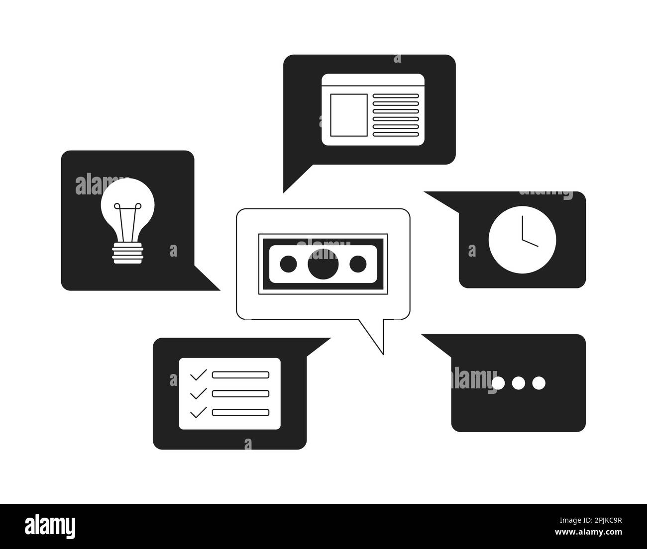 Multiple message bubbles monochrome flat vector icons bundle Stock ... Multiple message bubbles monochrome flat vector icons bundle Stock ...