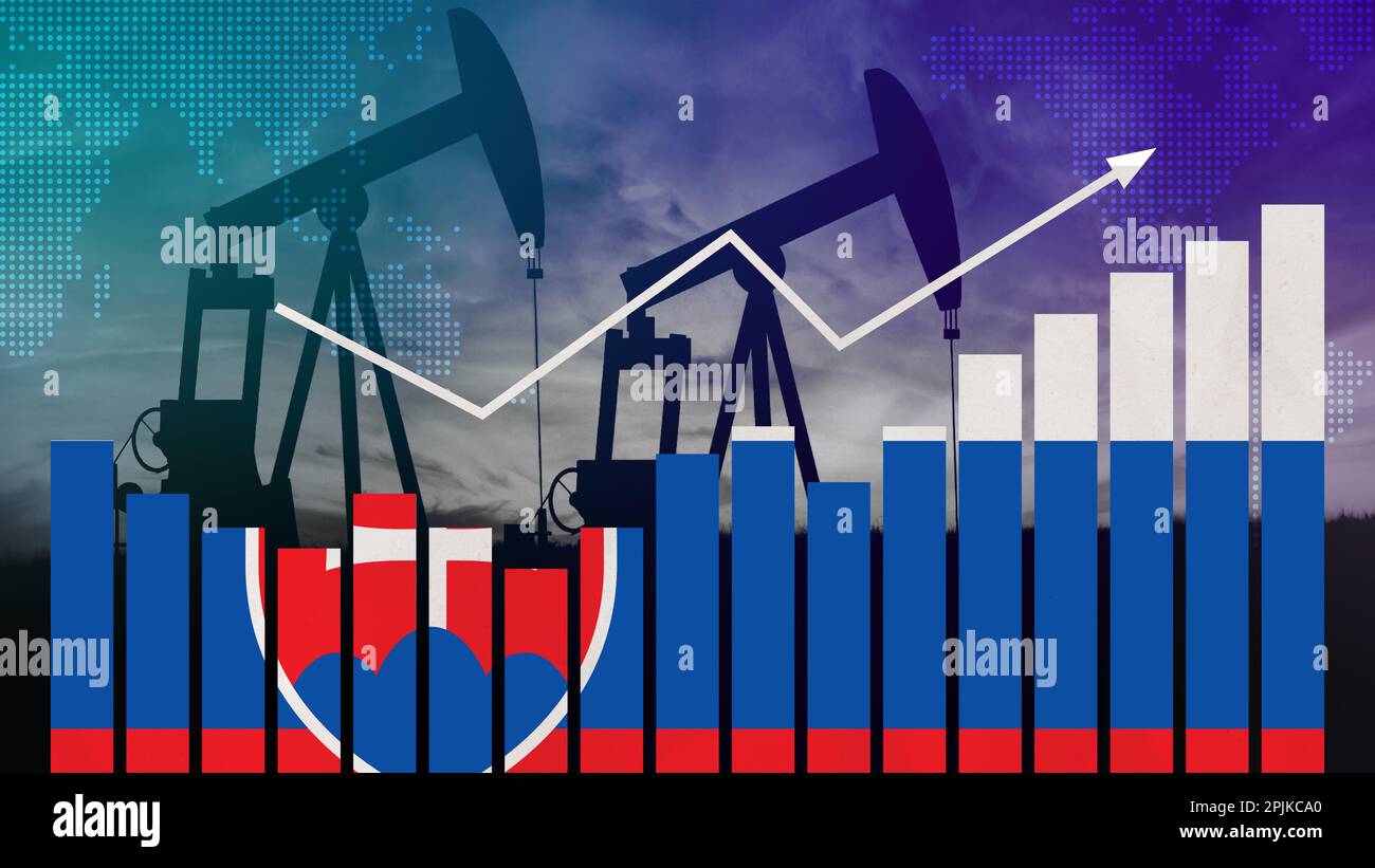 Slovakia oil industry concept. Economic crisis, increased prices, fuel ...