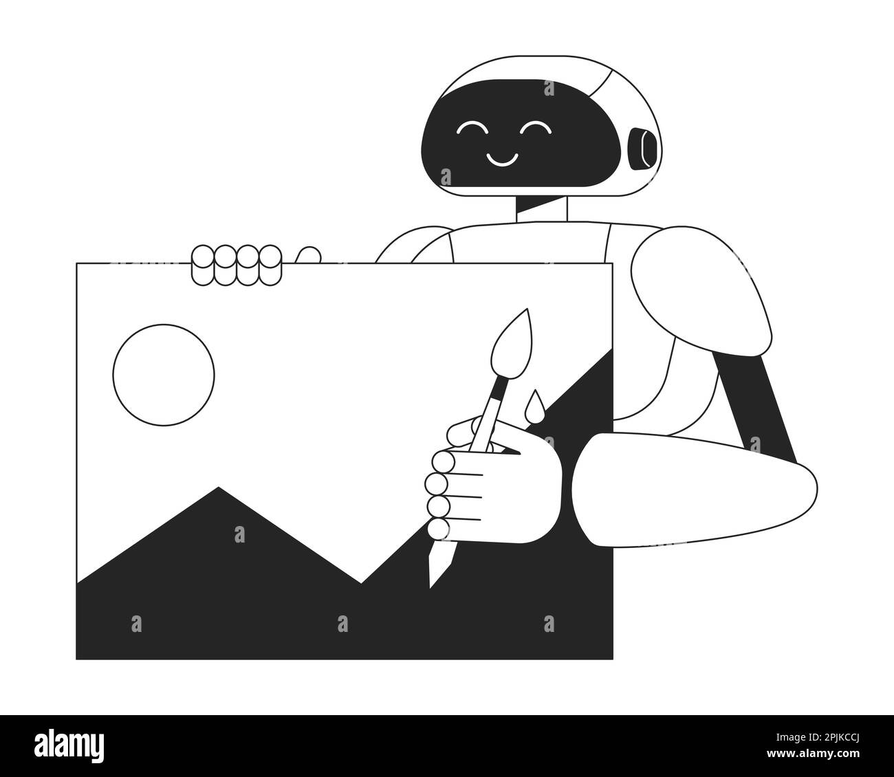 AI image generator black and white concept vector spot illustration Stock Vector Image & Art - Alamy