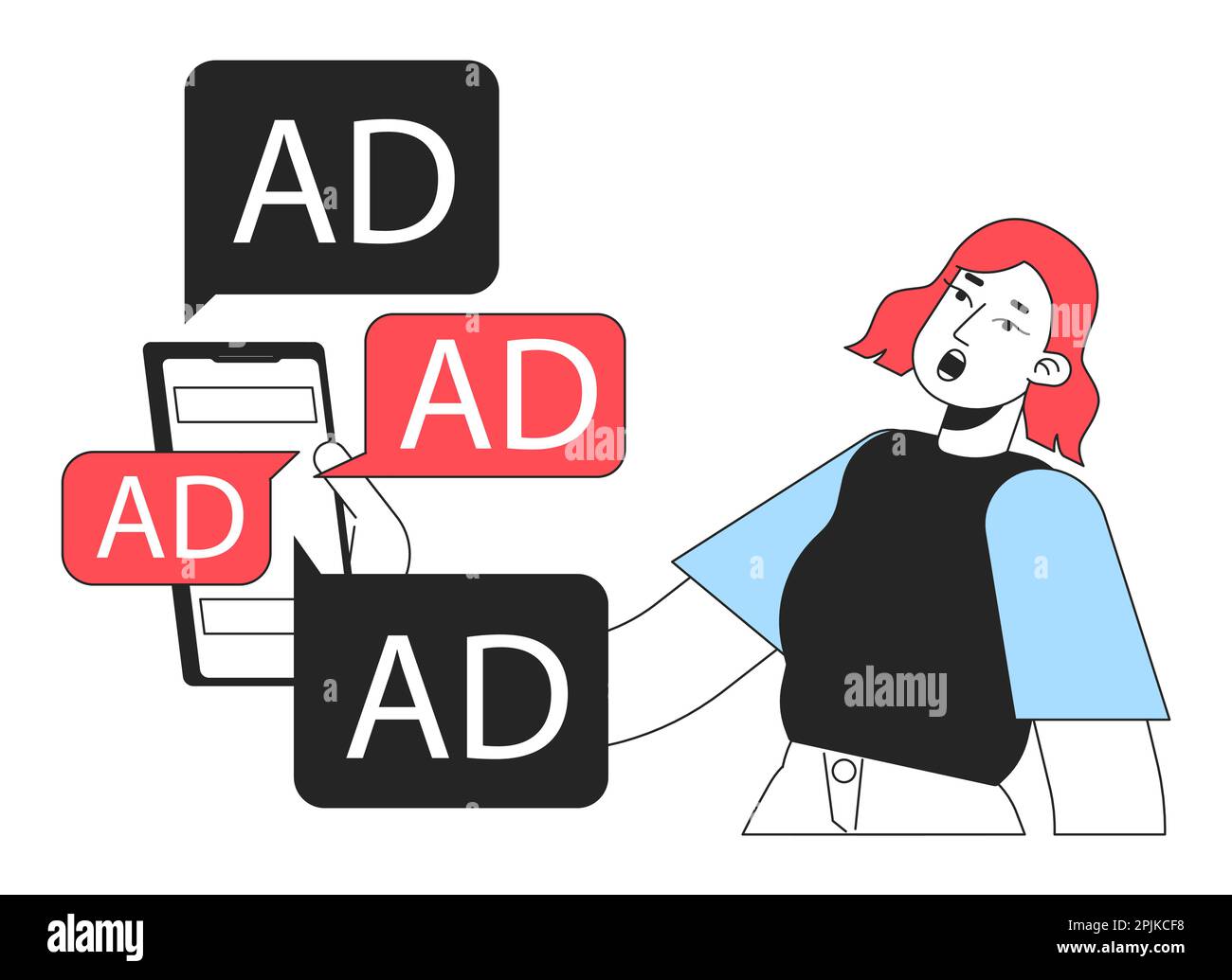 Digital ads overload line concept vector spot illustration Stock Vector ...