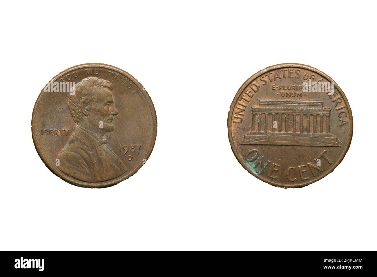 1 cent coin 1987 america Stock Photo - Alamy