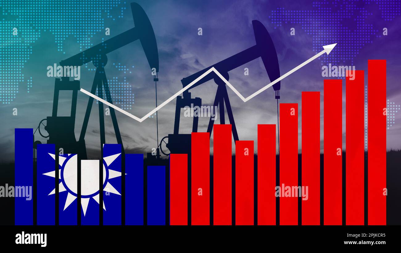 Taiwan oil industry concept. Economic crisis, increased prices, fuel ...