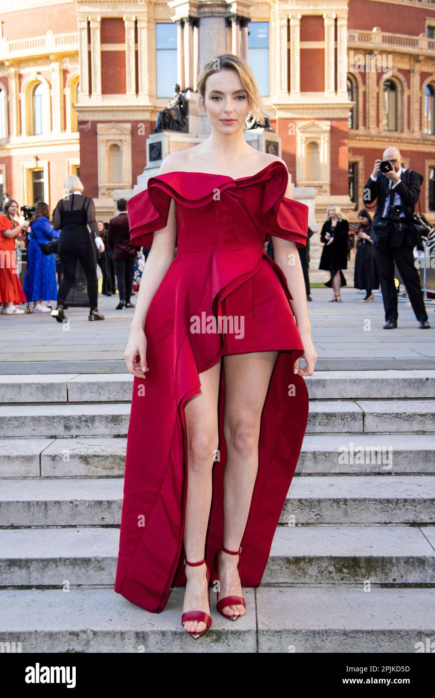 Jodie Comer poses for photographers upon arrival at the Olivier Awards ...