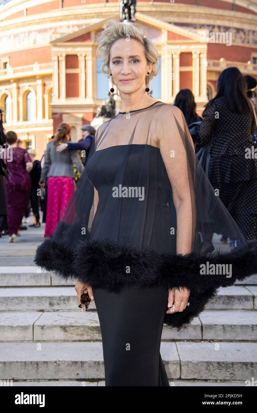Janet McTeer poses for photographers upon arrival at the Olivier Awards ...