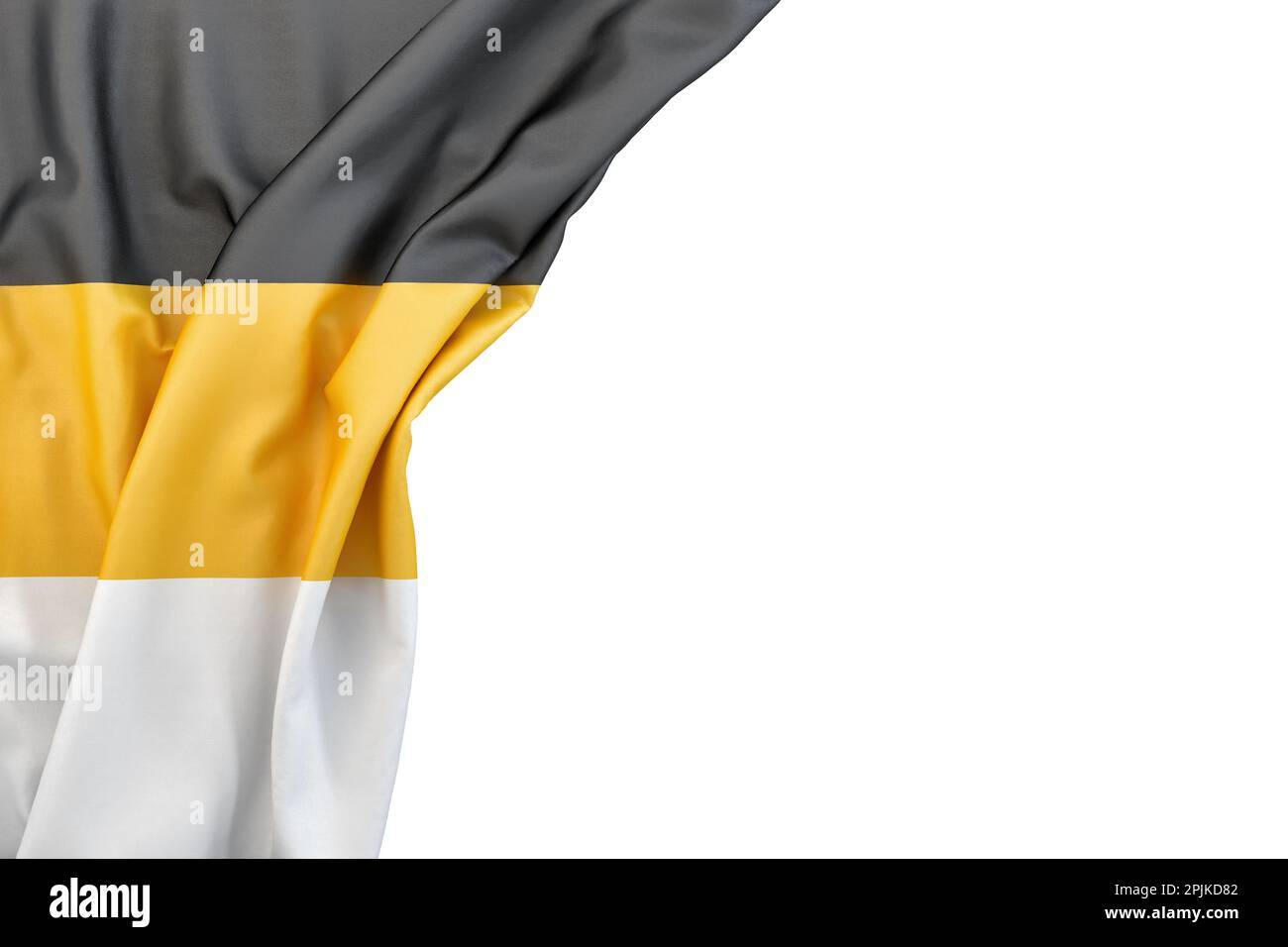 Flag of Russian Empire in the corner on white background. Isolated. 3D ...