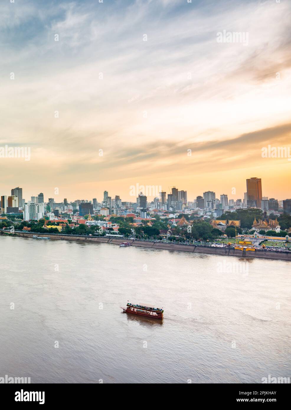 Rooftop view,looking across the river,before it merges with the Mekong ...