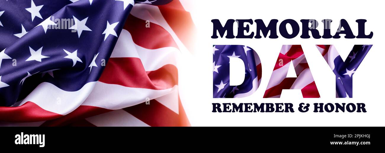 Memorial Day Banner Template with the official flag of the United ...