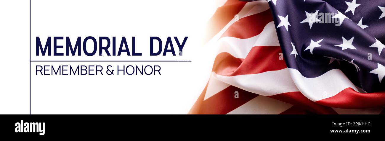 Memorial Day Banner Template with the official flag of the United ...