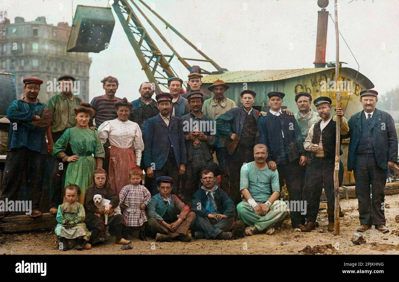 Le personnel de l'entreprise Charles Vivier, moellons et sables, quai ...