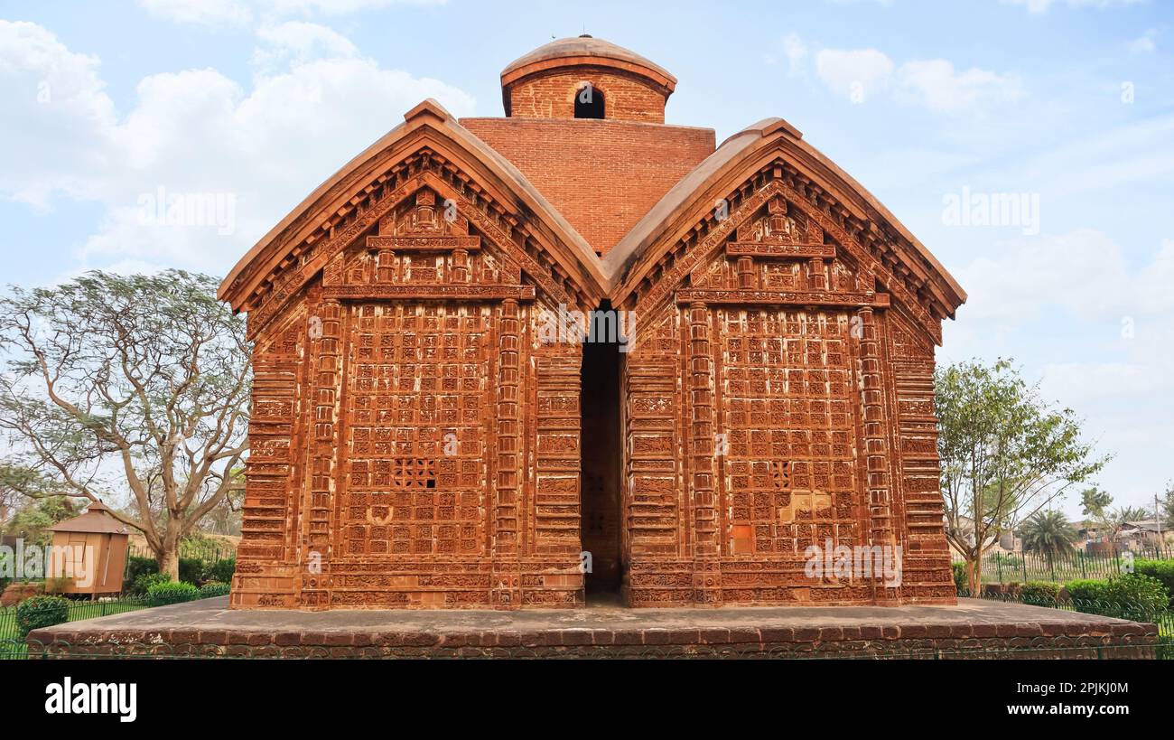 View of Jor Bangla Temple, Built by King Malla Raghunath Singha in 1655 ...