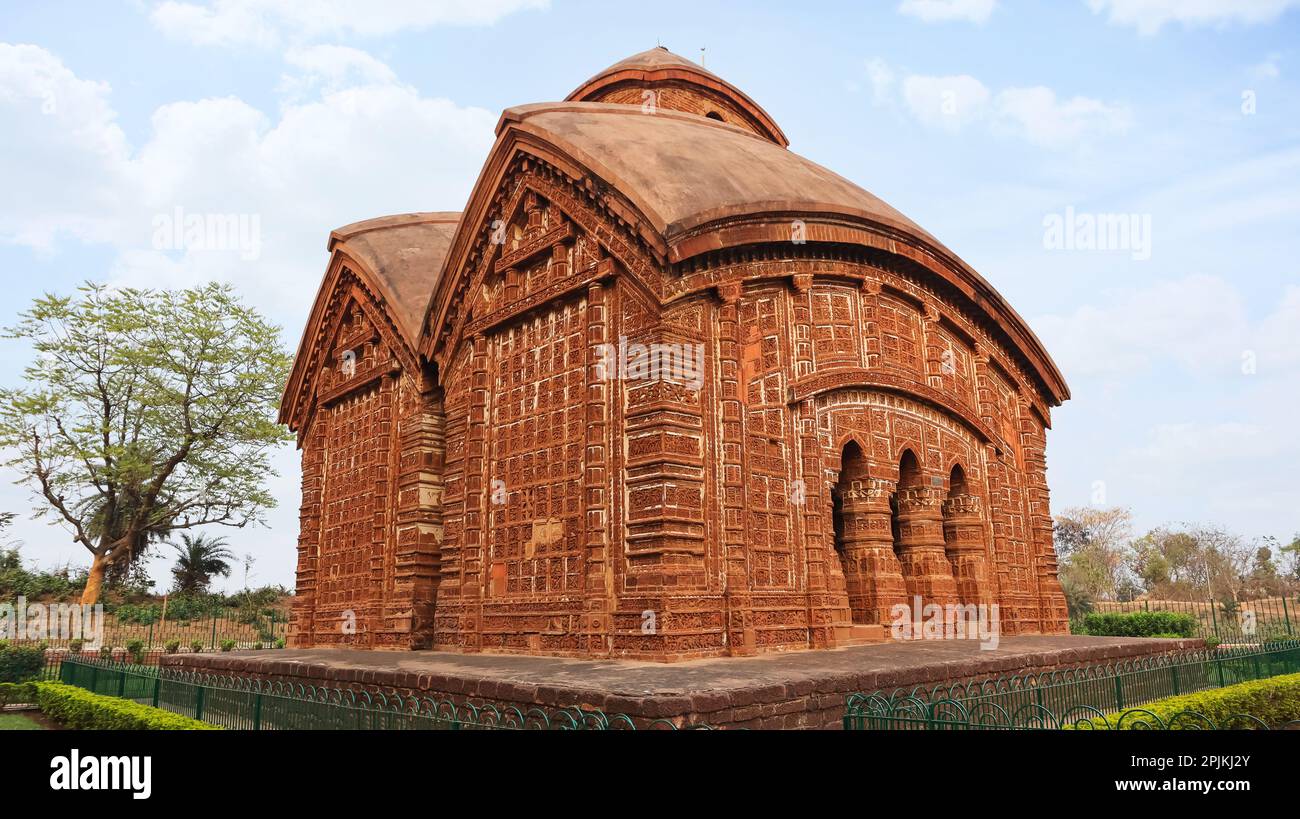 View of Jor Bangla Temple, Built by King Malla Raghunath Singha in 1655 ...