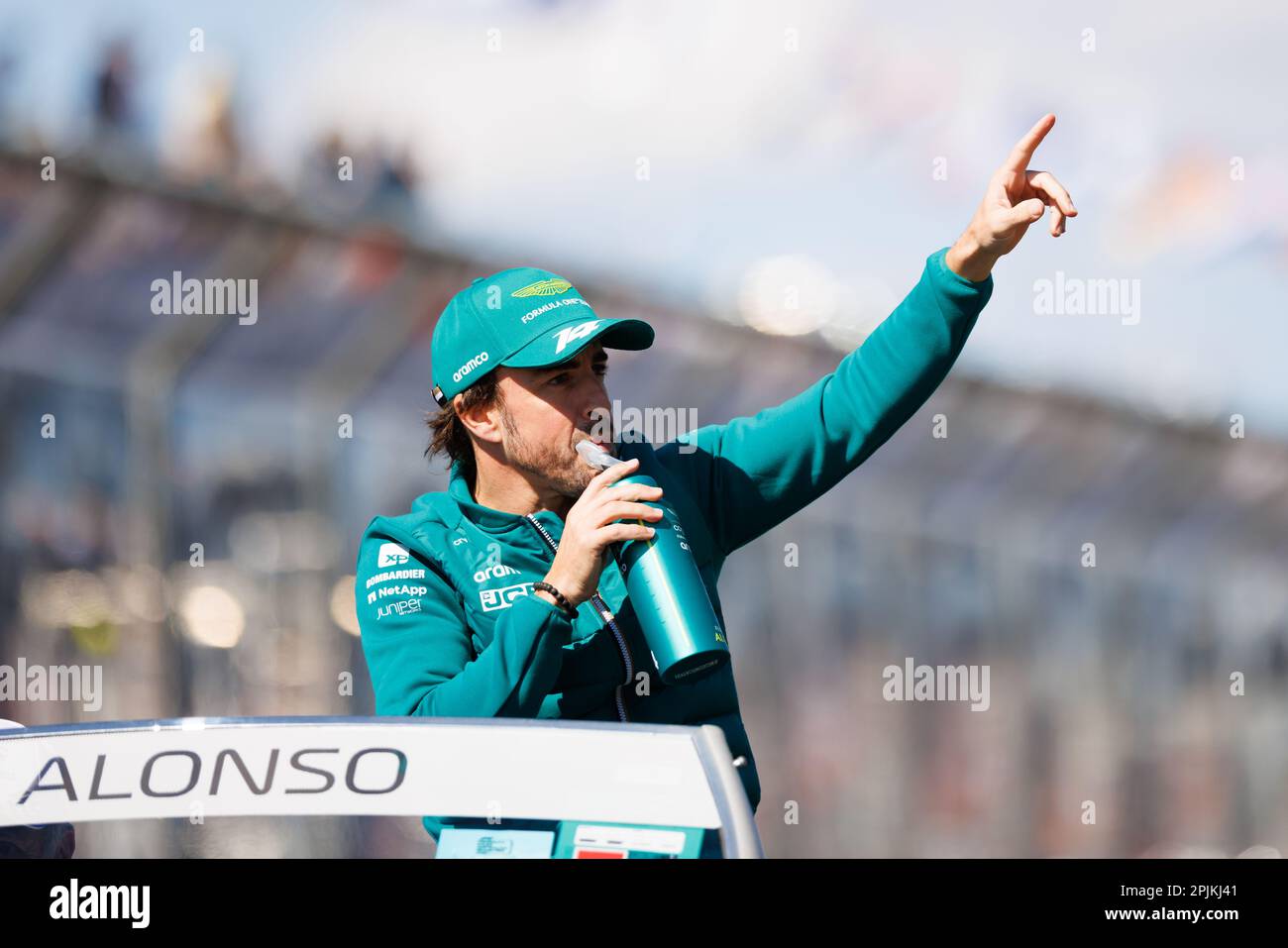 Albert Park, 2 April 2023 Fernando Alonso (ESP) of team Aston Martin ...