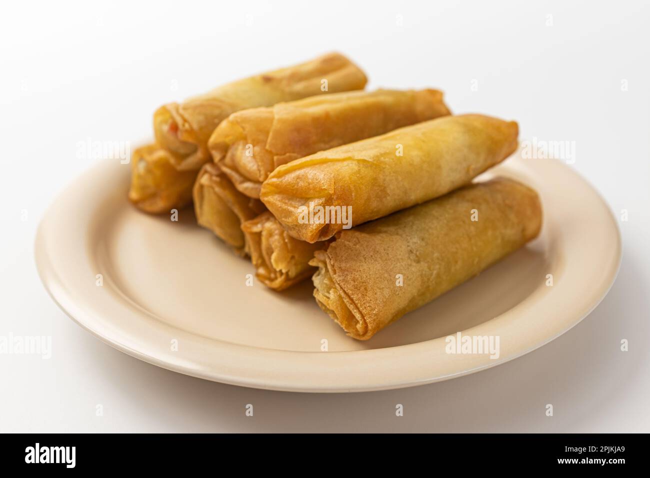 spring rolls on a white background Stock Photo - Alamy