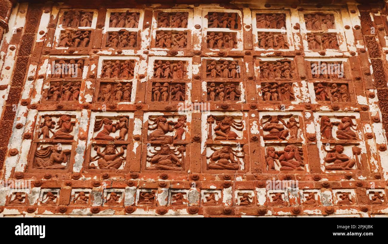 Ancient Carvings on the Jor Bangla Temple, Bishnupur, West Bengal ...