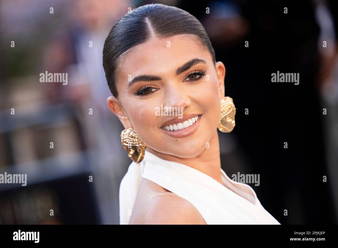 Samie Elishi poses for photographers upon arrival at the Olivier Awards ...