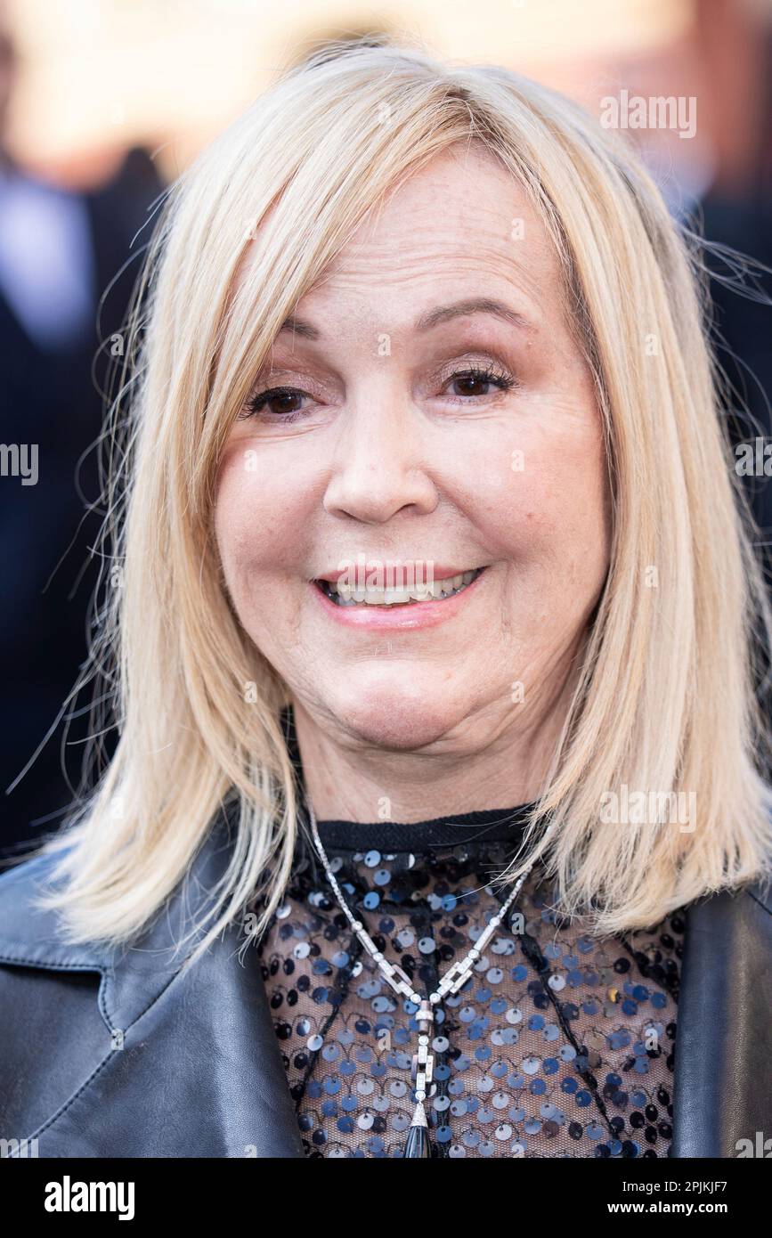 Sally Greene poses for photographers upon arrival at the Olivier Awards ...