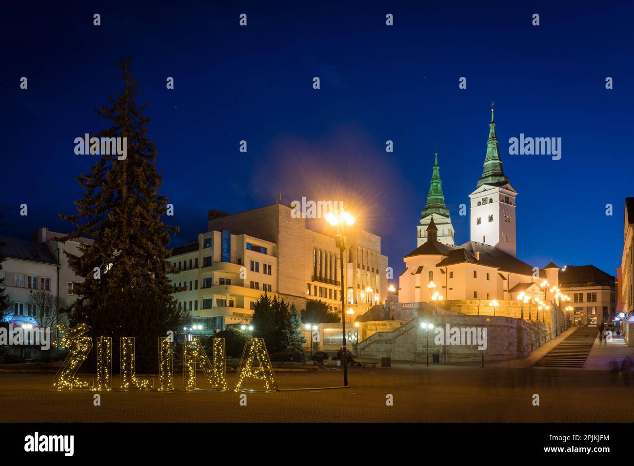 Cathedral of Holy Trinity on Andrej Hlinka square in Zilina, Slovakia ...