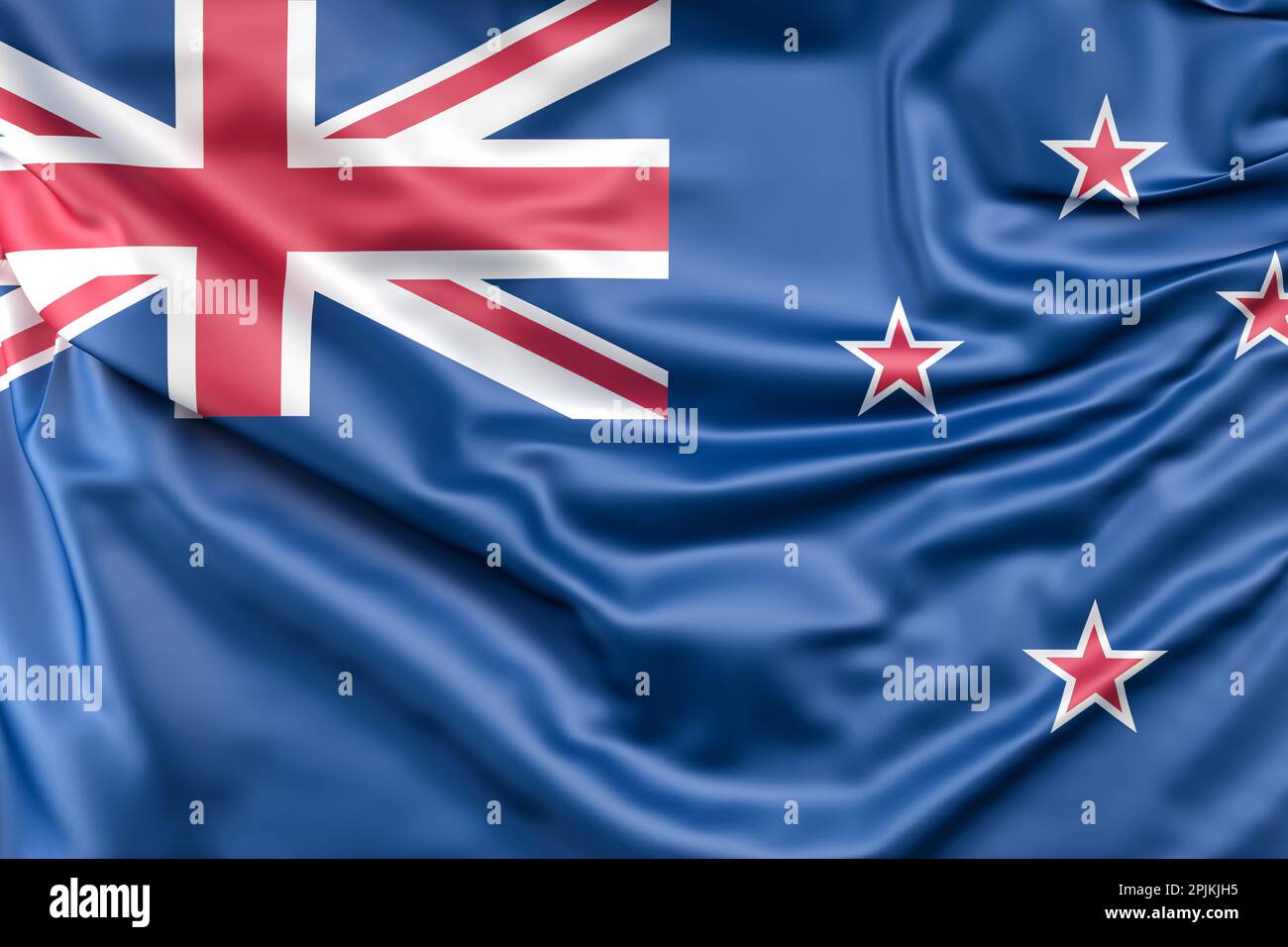 Wavy flag of new zealand hi-res stock photography and images - Alamy