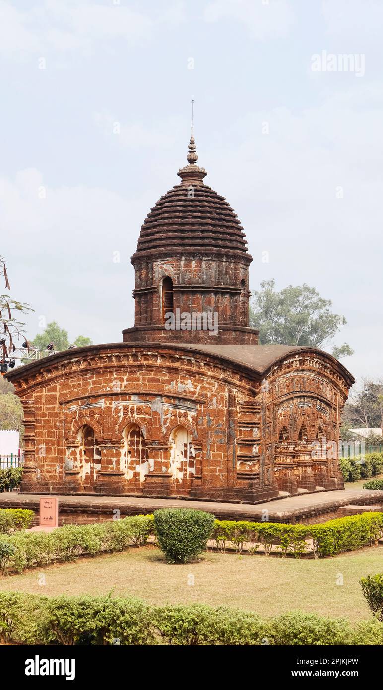 View of one of the Jor-mandir Group of Temples a cluster of three historic temples, Red Bricks ...