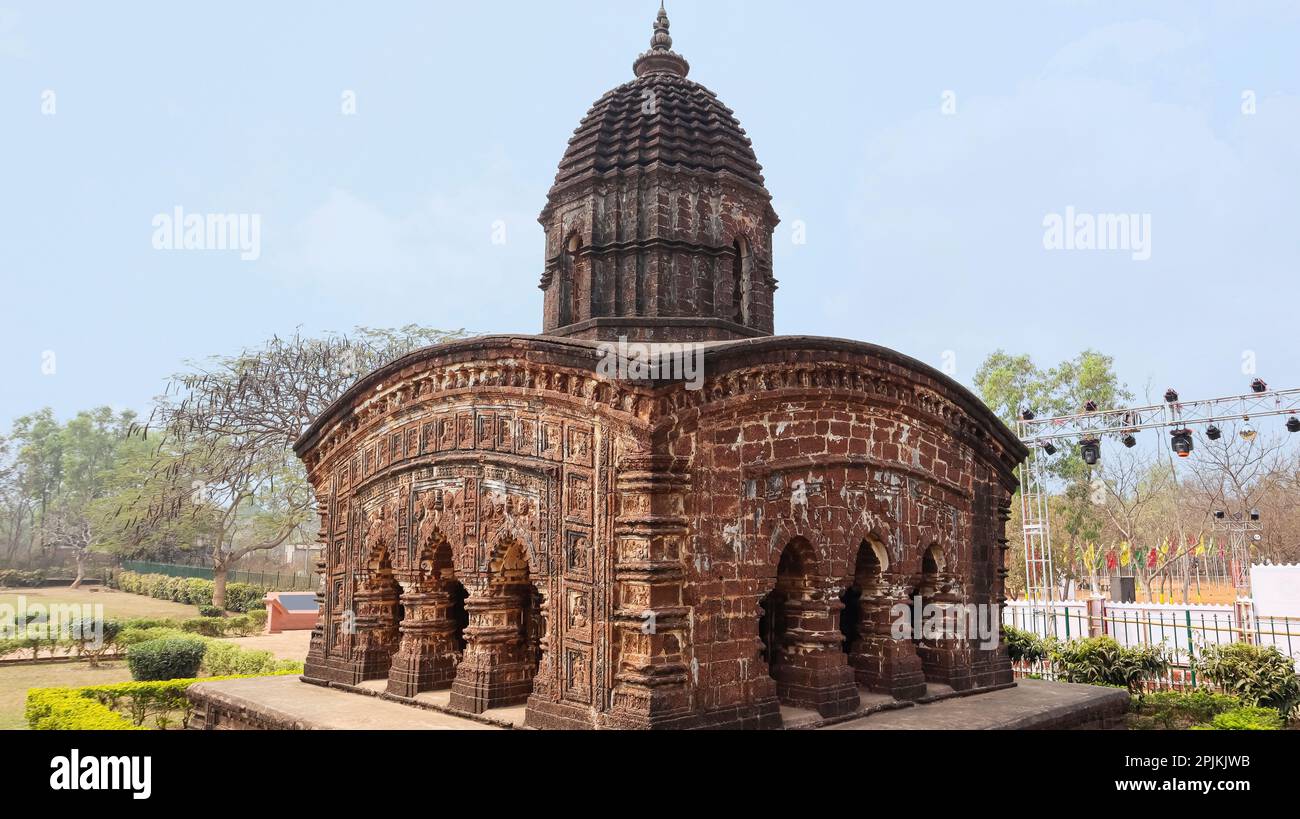 View of one of the Jor-mandir Group of Temples a cluster of three historic temples, Red Bricks ...