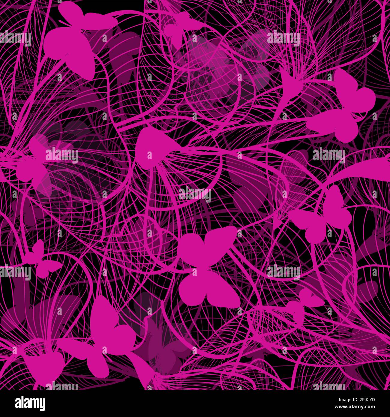 Purple seamless background with butterflies. Vector illustration Stock ...