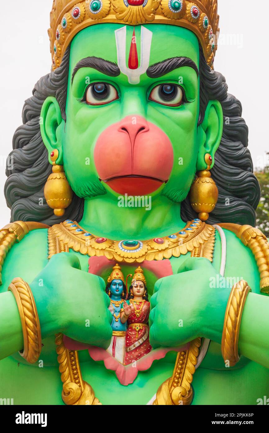 Kuala Lumpur, West Malaysia. Batu caves. Statue of the god Hanuman ...