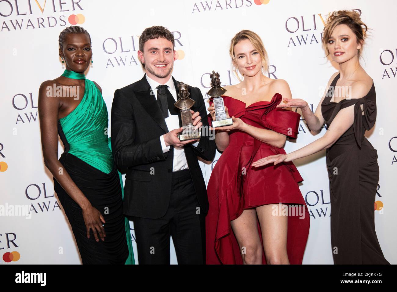 From left, Sheila Atim, Paul Mescal, winner of the Best Actor award for ...