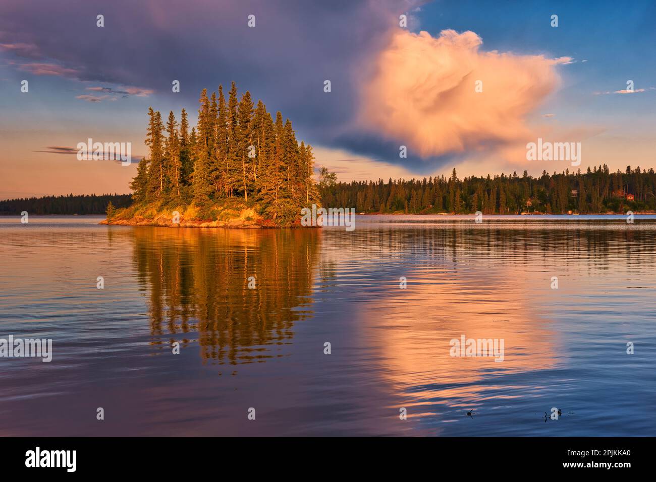 Canada, Manitoba, Paint Lake Provincial Park. Island on Paint Lake at ...