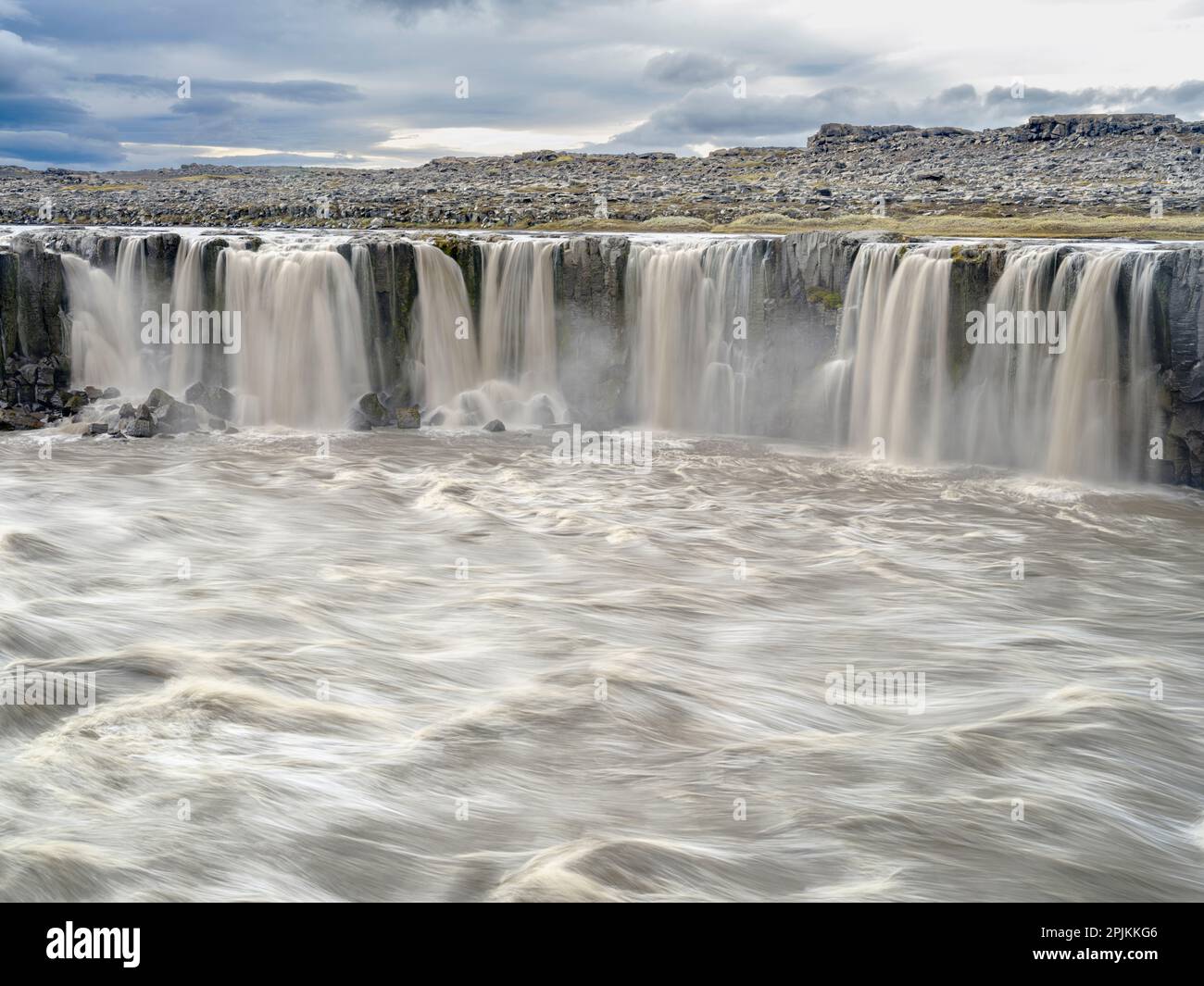 Waterfall Selfoss in Vatnajokull National Park. Selfoss is the first ...