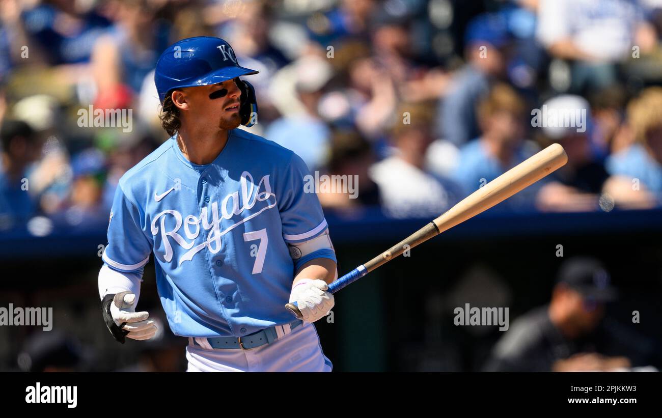 Kansas City Royals' Bobby Witt Jr. at bat against the Minnesota Twins ...