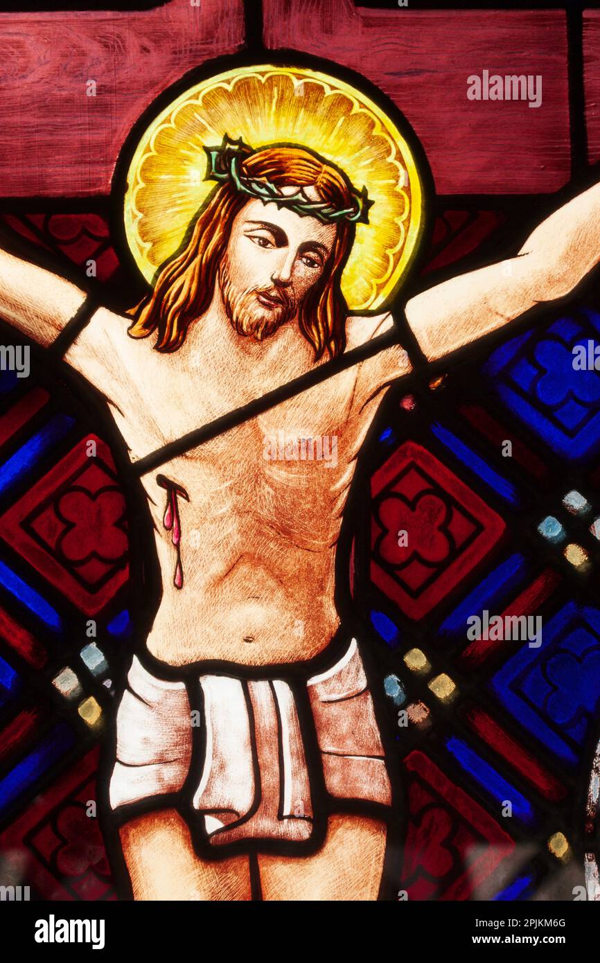 Crucifixion of jesus stained glass hi-res stock photography and images - Alamy
