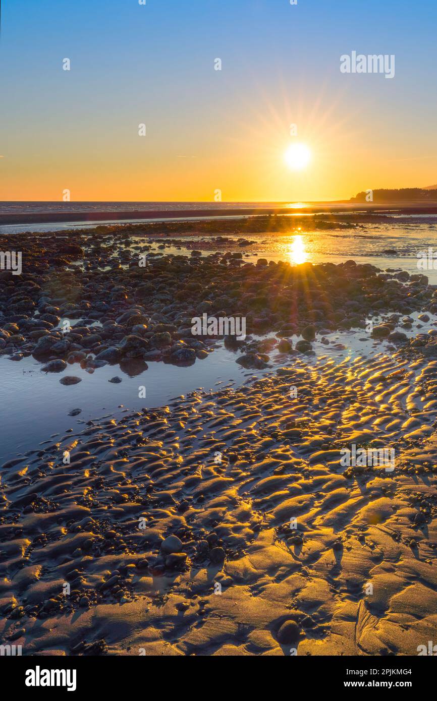 Alaska, Homer Spit. A sunset landscape over tide pools Stock Photo - Alamy