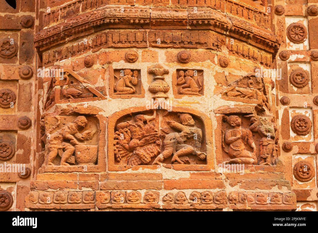 Ancient Carvings on the Jor Bangla Temple, Bishnupur, West Bengal ...