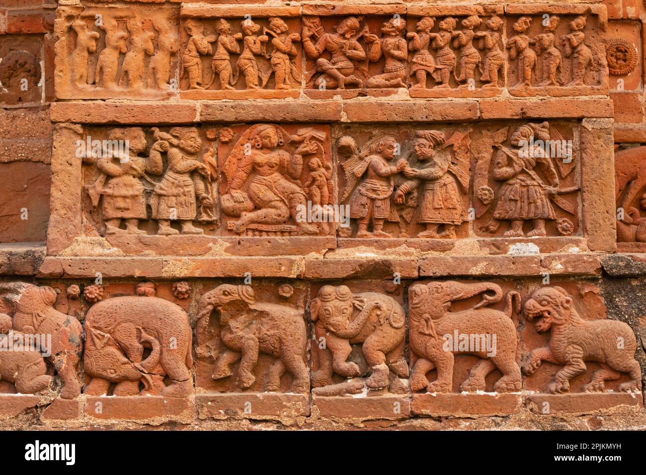 Ancient Human Life Depicting on the Temple of Jor Bangla, Bishnupur ...