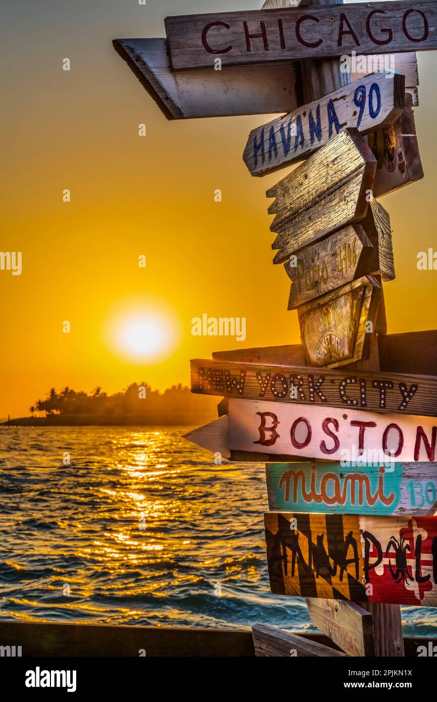 Colorful sunset, Mallory Square, Key West, Florida Stock Photo - Alamy