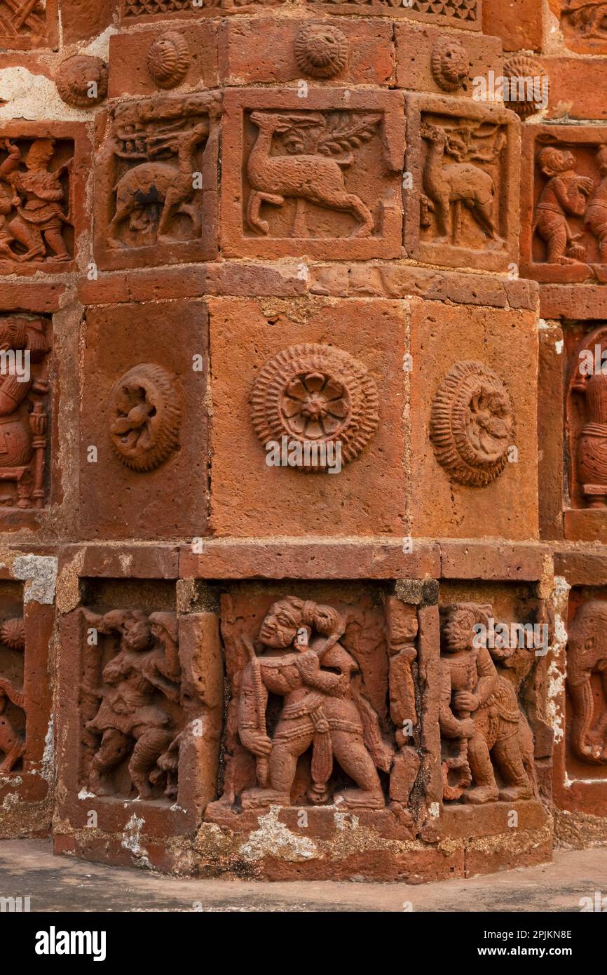 Ancient Carvings on the Jor Bangla Temple, Bishnupur, West Bengal ...