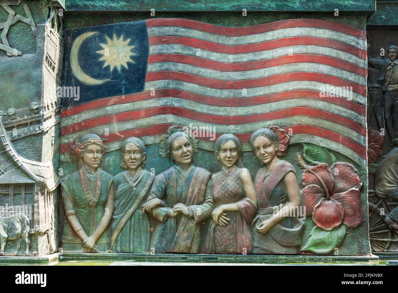 Malaysia, Malacca (Melaka): bas-relief on Malacca´s Malay heritage ...