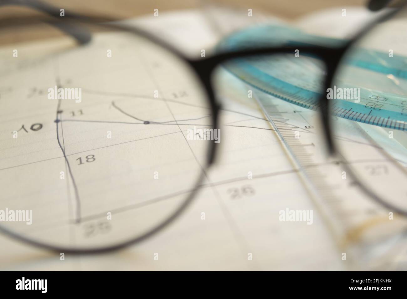 math and geometric calculation concept with ruler and set square Stock ...