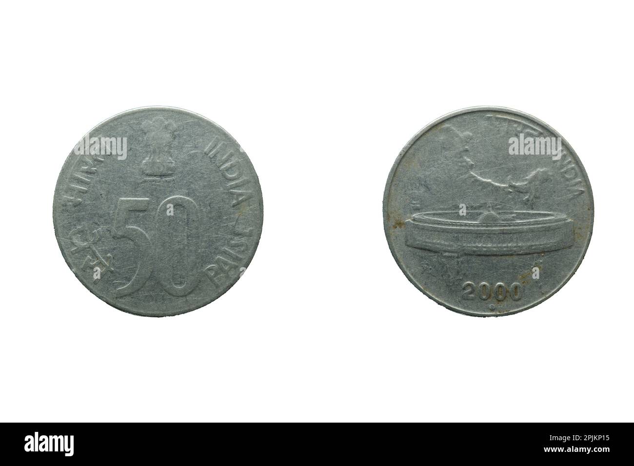 50 paise coin Front and back Stock Photo - Alamy