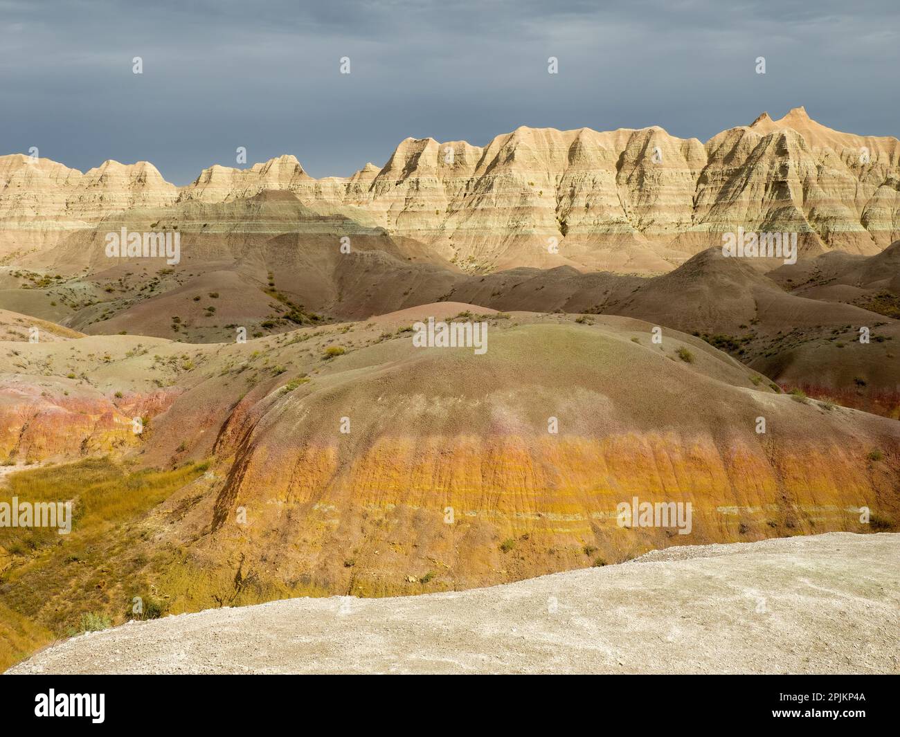 South Dakota, Badlands National Park. Badlands rock formations Stock ...