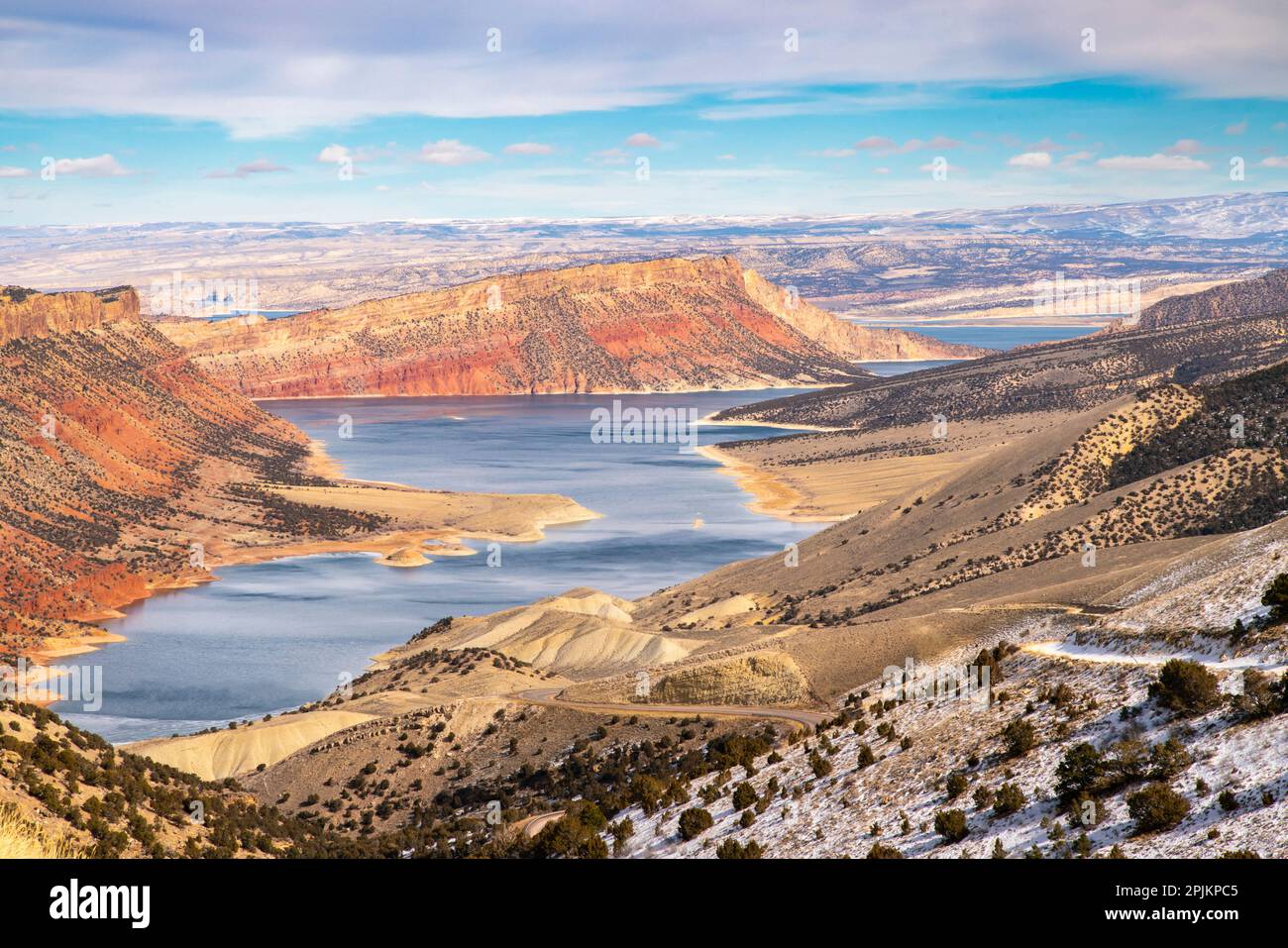 USA, Utah, Flaming Gorge Reservoir. Low water table in the gorge Stock ...