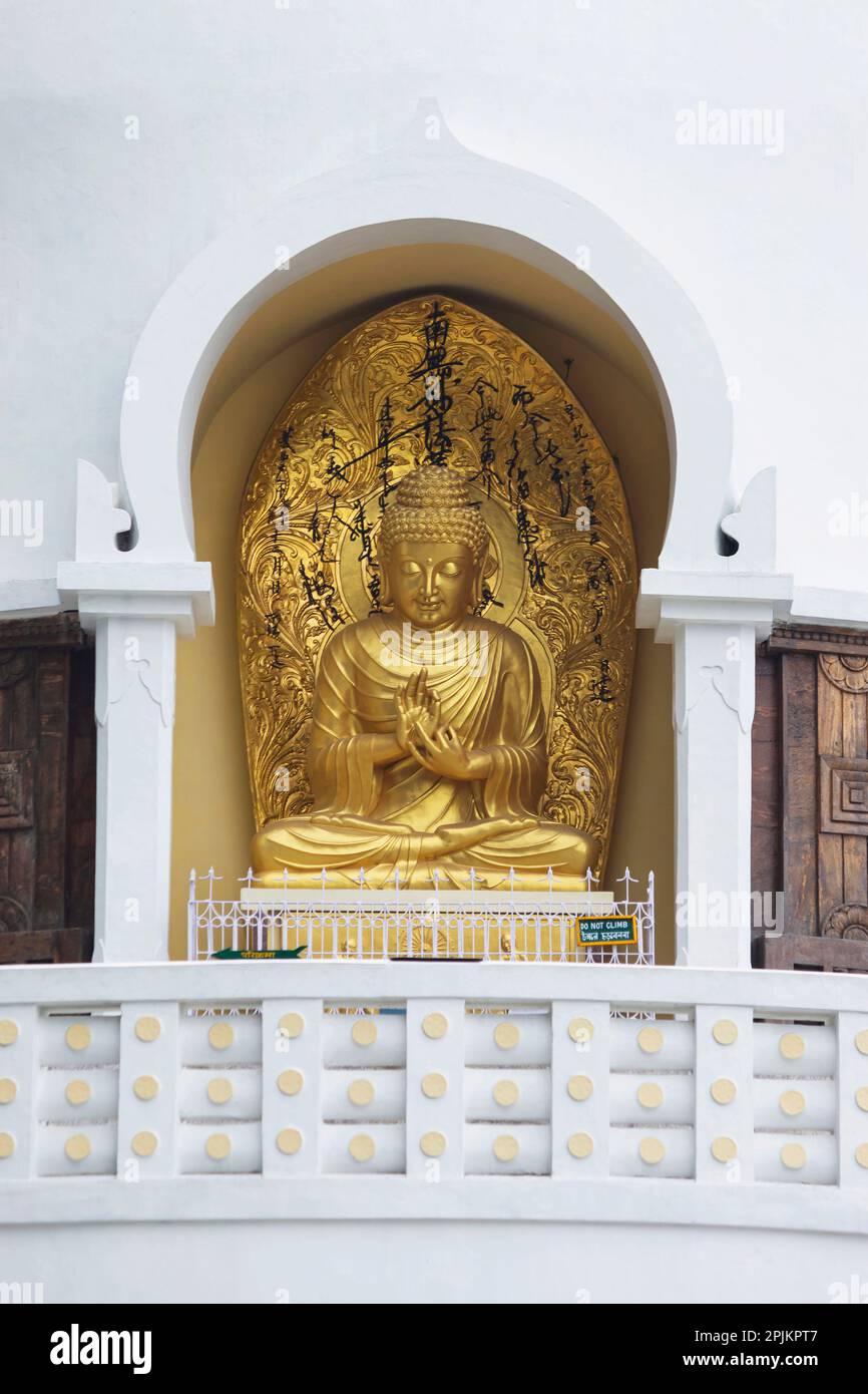 Statue of Lord Buddha of Peace Pagoda, Darjeeling, West Bengal, India ...