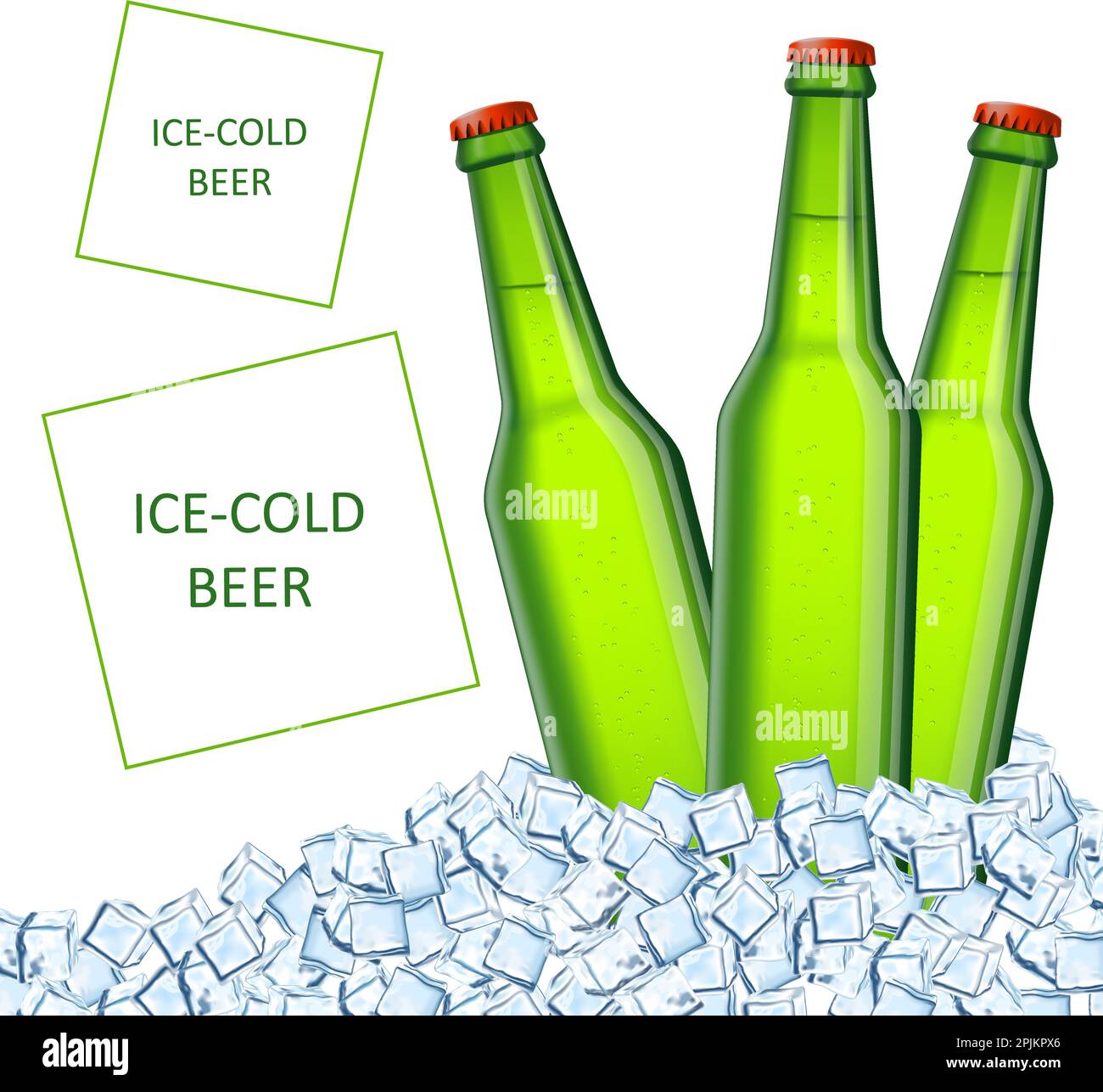 Beer bottle in ice Stock Vector Images - Alamy