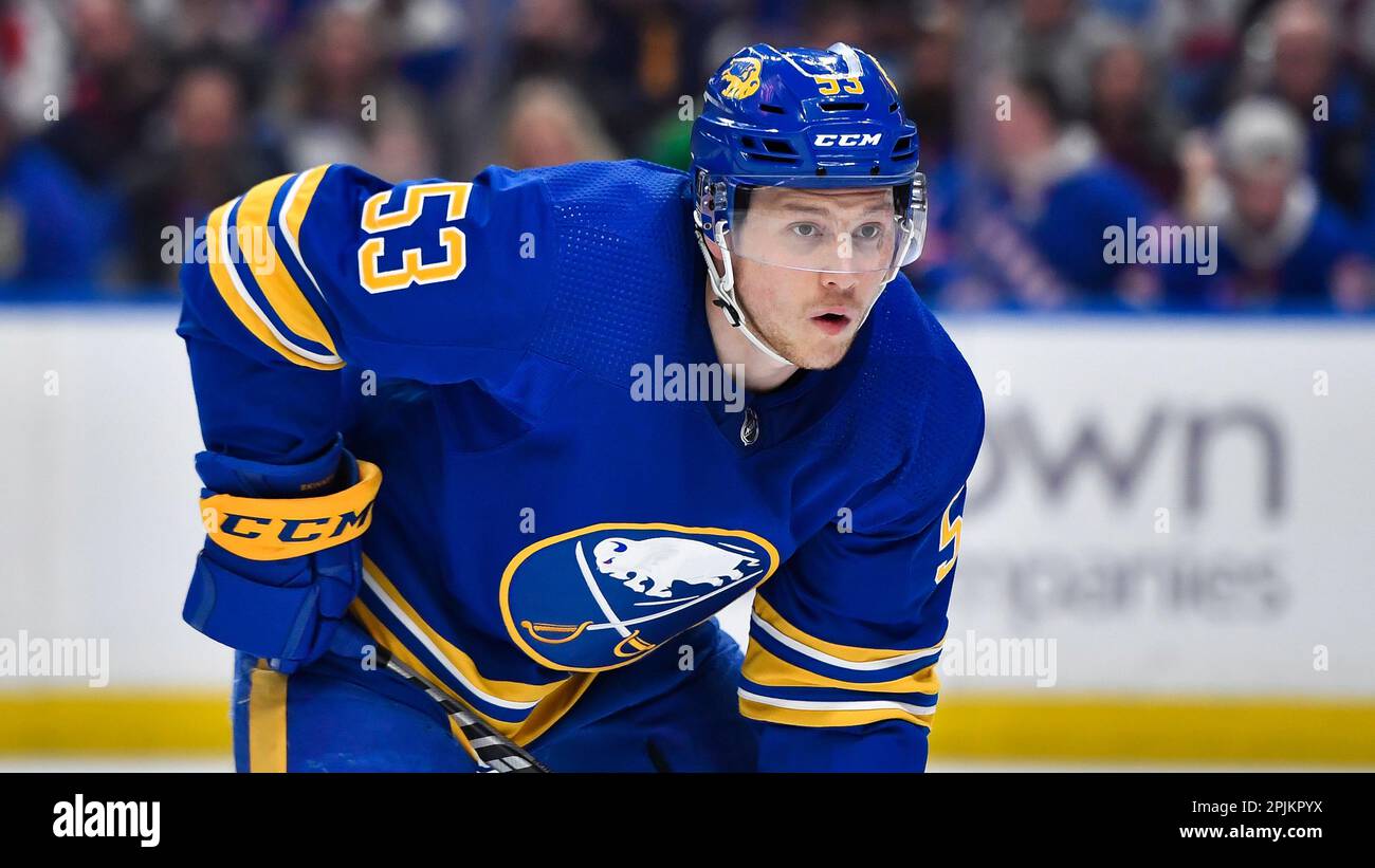 Buffalo Sabres left wing Jeff Skinner (53) skates during the second ...