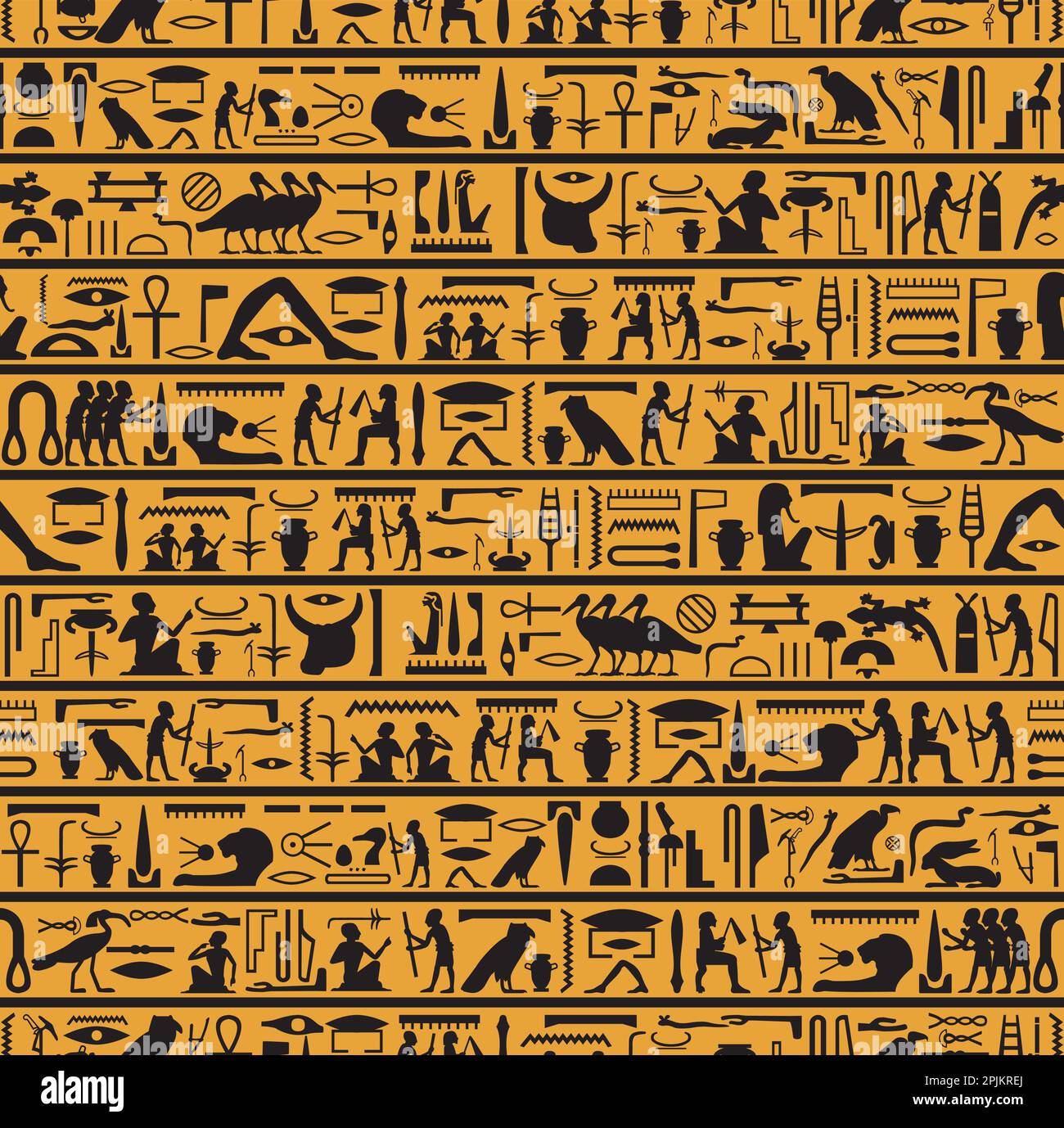 Ancient Egyptian pyramid wall art seamless pattern vector illustration ...