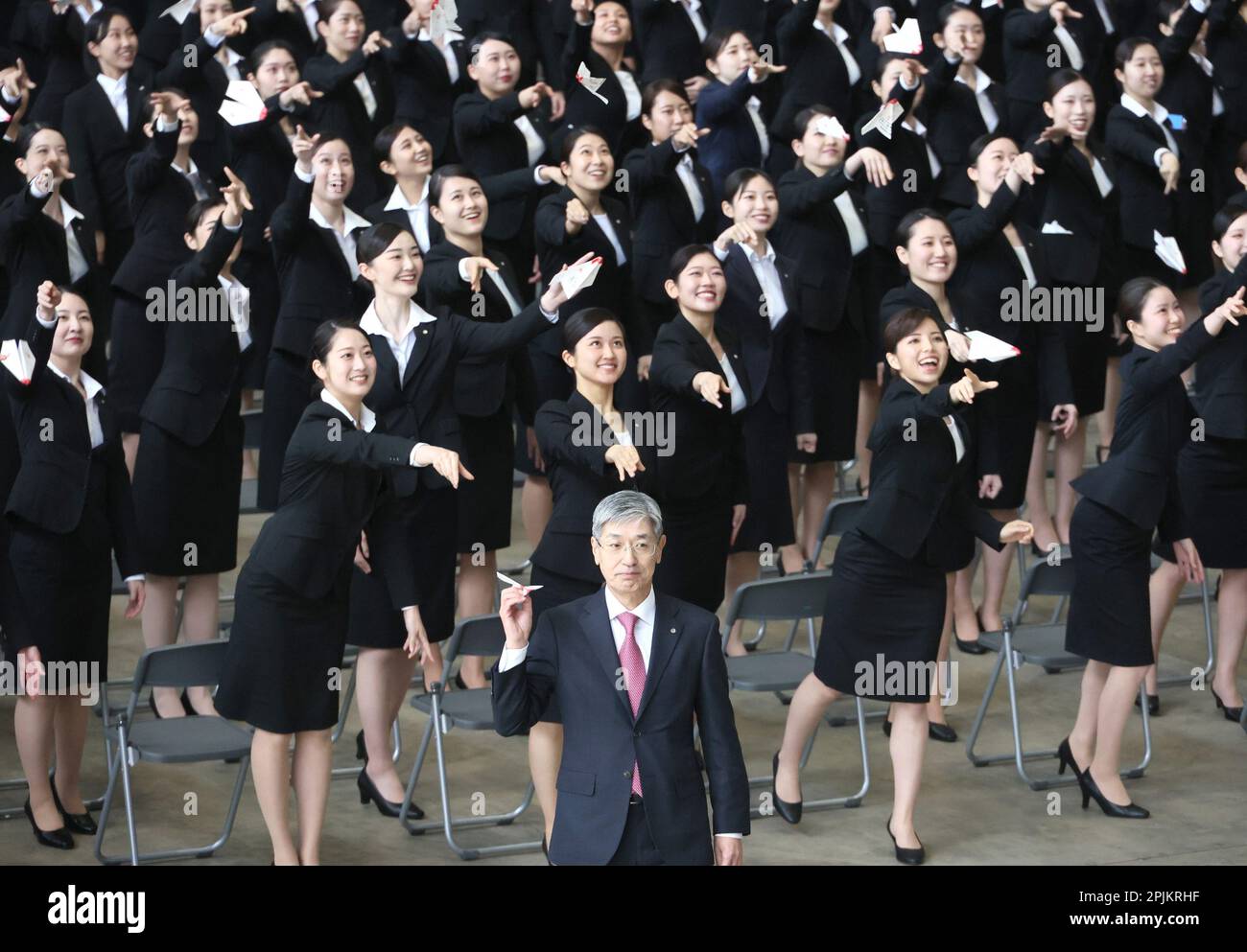 Tokyo, Japan. 3rd Apr, 2023. Japan Airlines (JAL) president Yuji ...