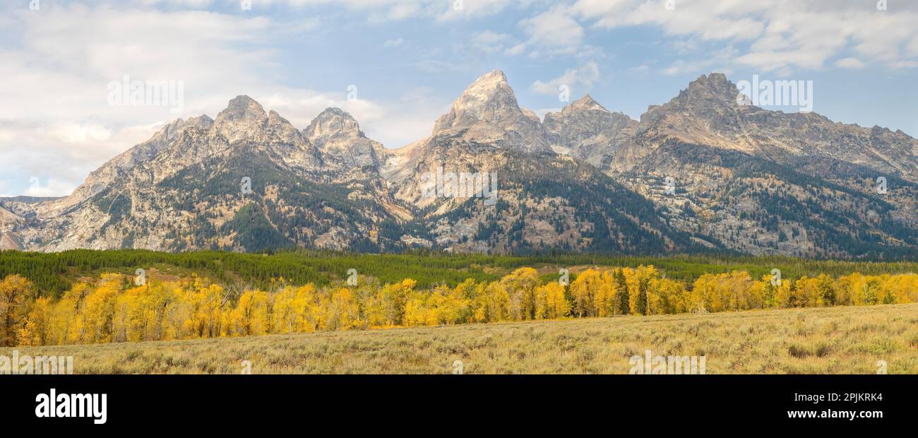 Wyoming, Grand Teton National Park. Teton Range with Grand Teton and ...